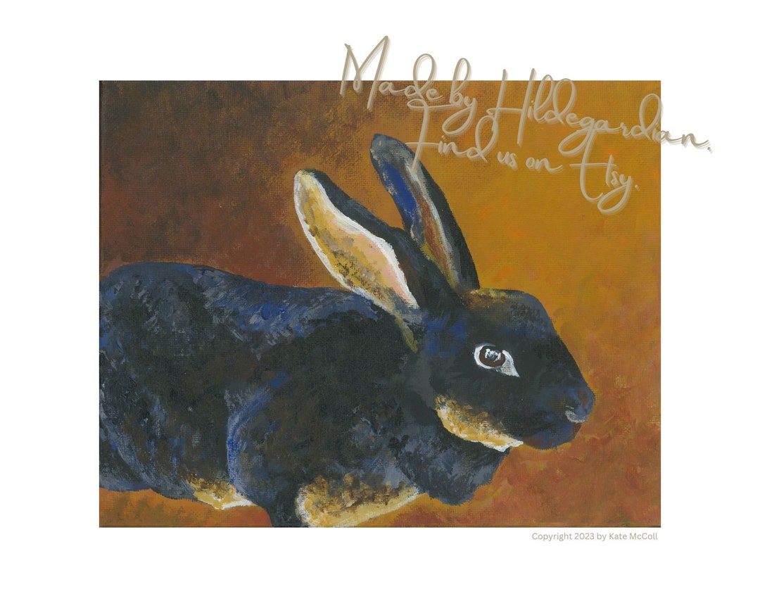 Black Otter Rex Rabbit Art Print - Etsy