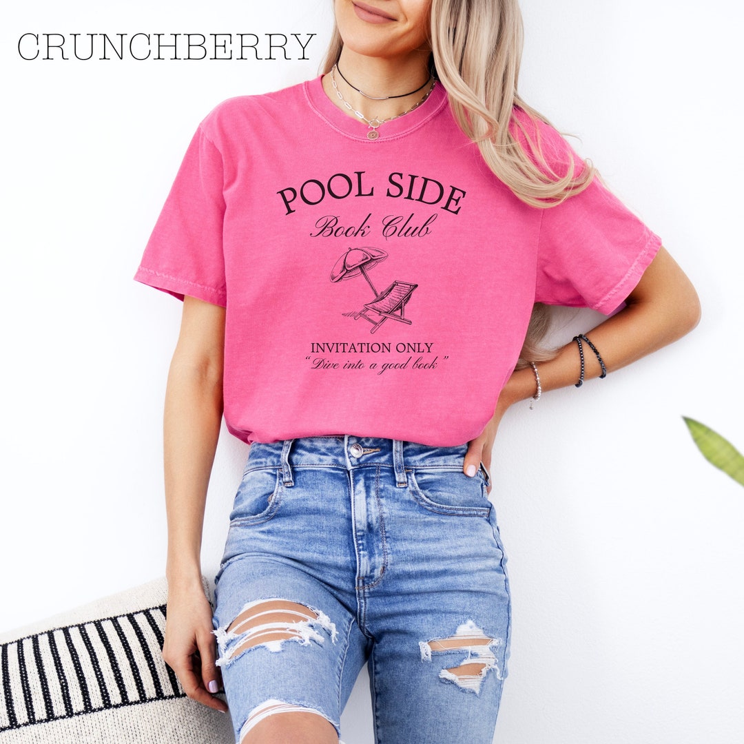Pool Side Book Club T-shirt Comfort Colors Graphic Tee, Book Lover ...