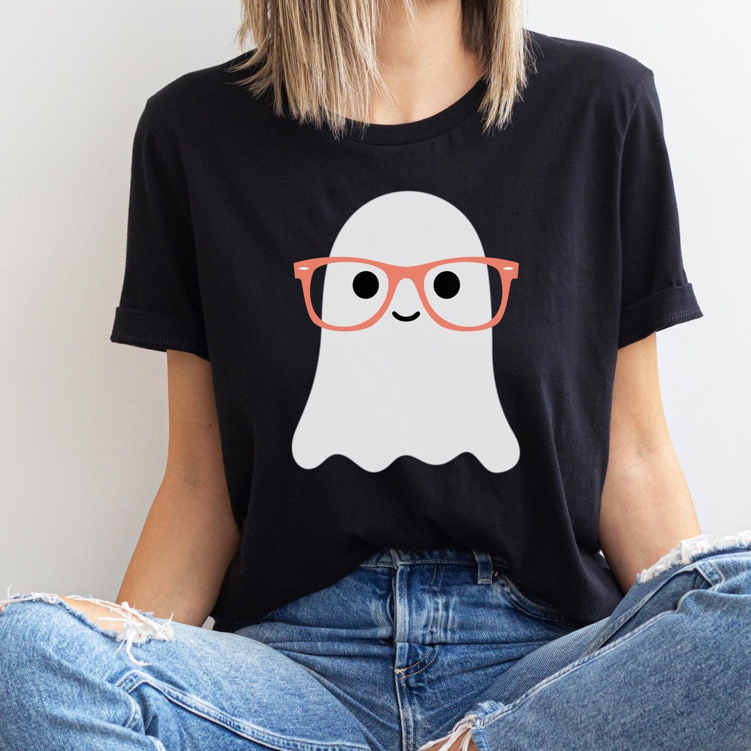 Adorable Smart Ghost T-shirt - Funny Halloween Nerd Apparel, Halloween ...