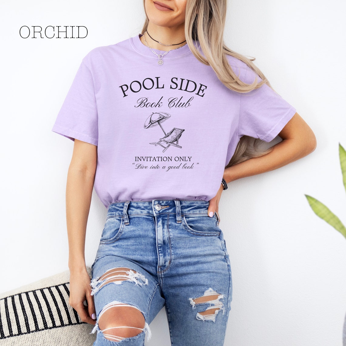 Pool Side Book Club T-shirt Comfort Colors Graphic Tee, Book Lover ...