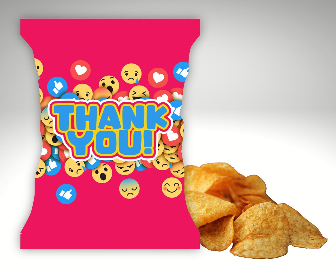 THANK YOU Emojis Chip Bag - Etsy