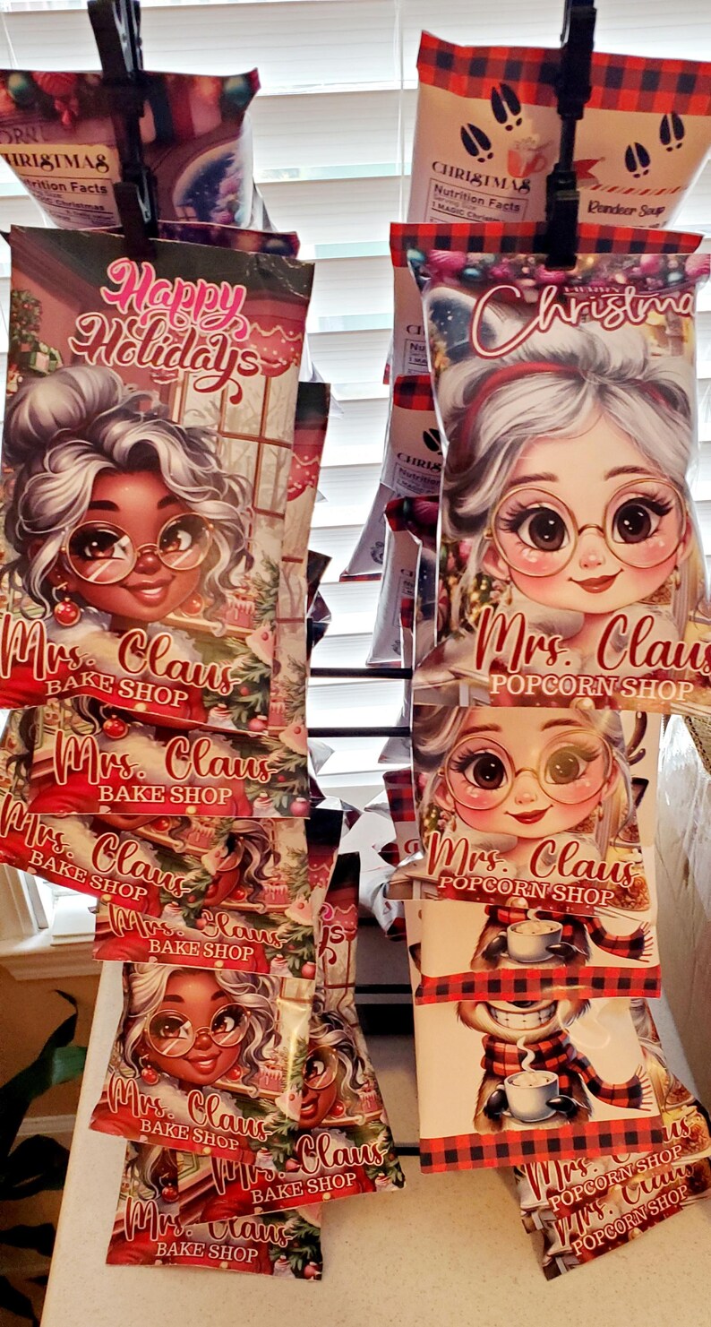Santa Claus Christmas Chip Bag Wrapper: Holiday Favor (PDF & PNG) - Etsy