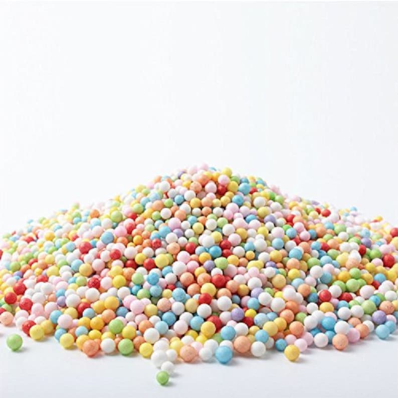 4 Pack of Micro Foam Beads (2 Rainbow and 2 White) - 40,000 FOAM BEADS ...
