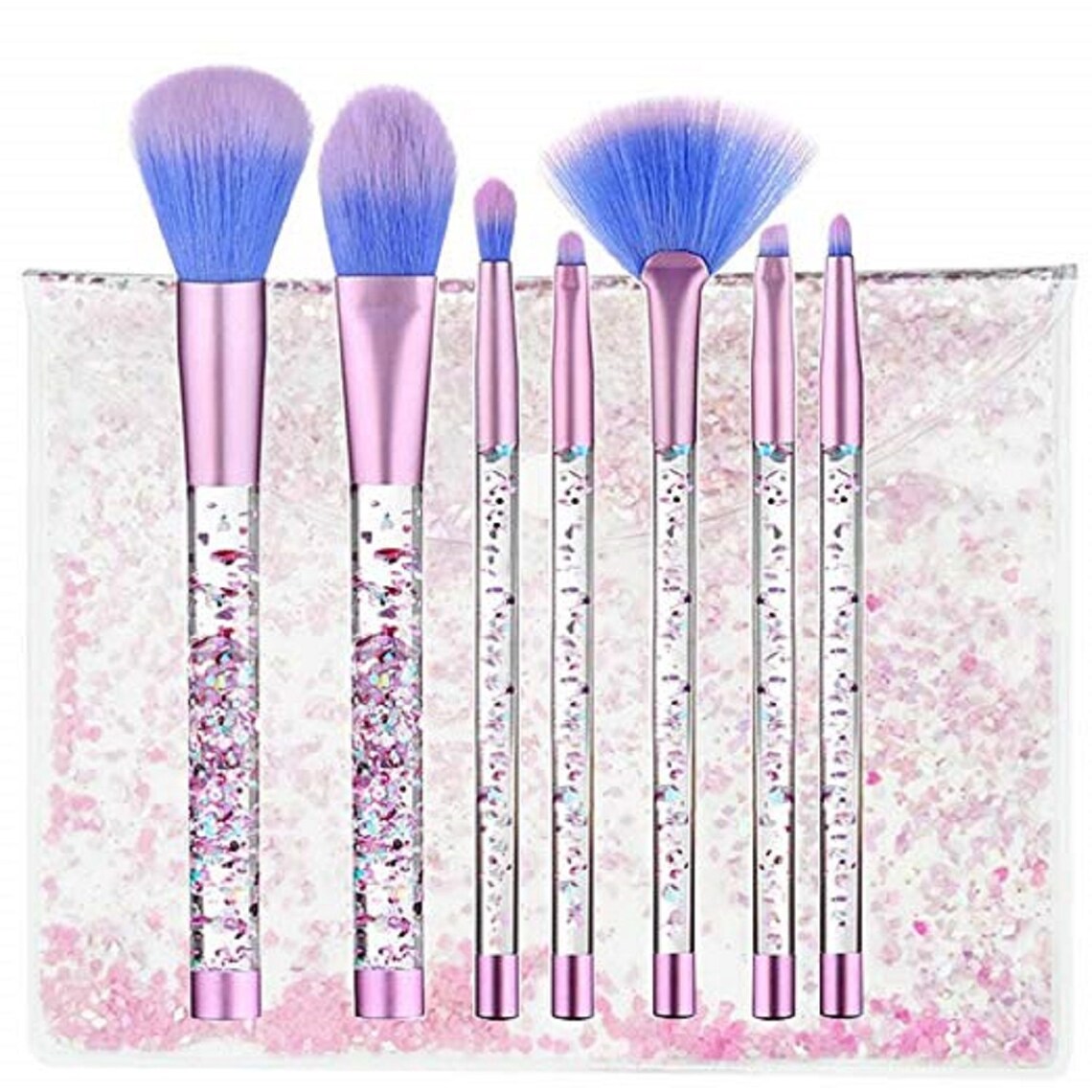 7 Pc Shiny Crystal Makeup Brush Set - Etsy