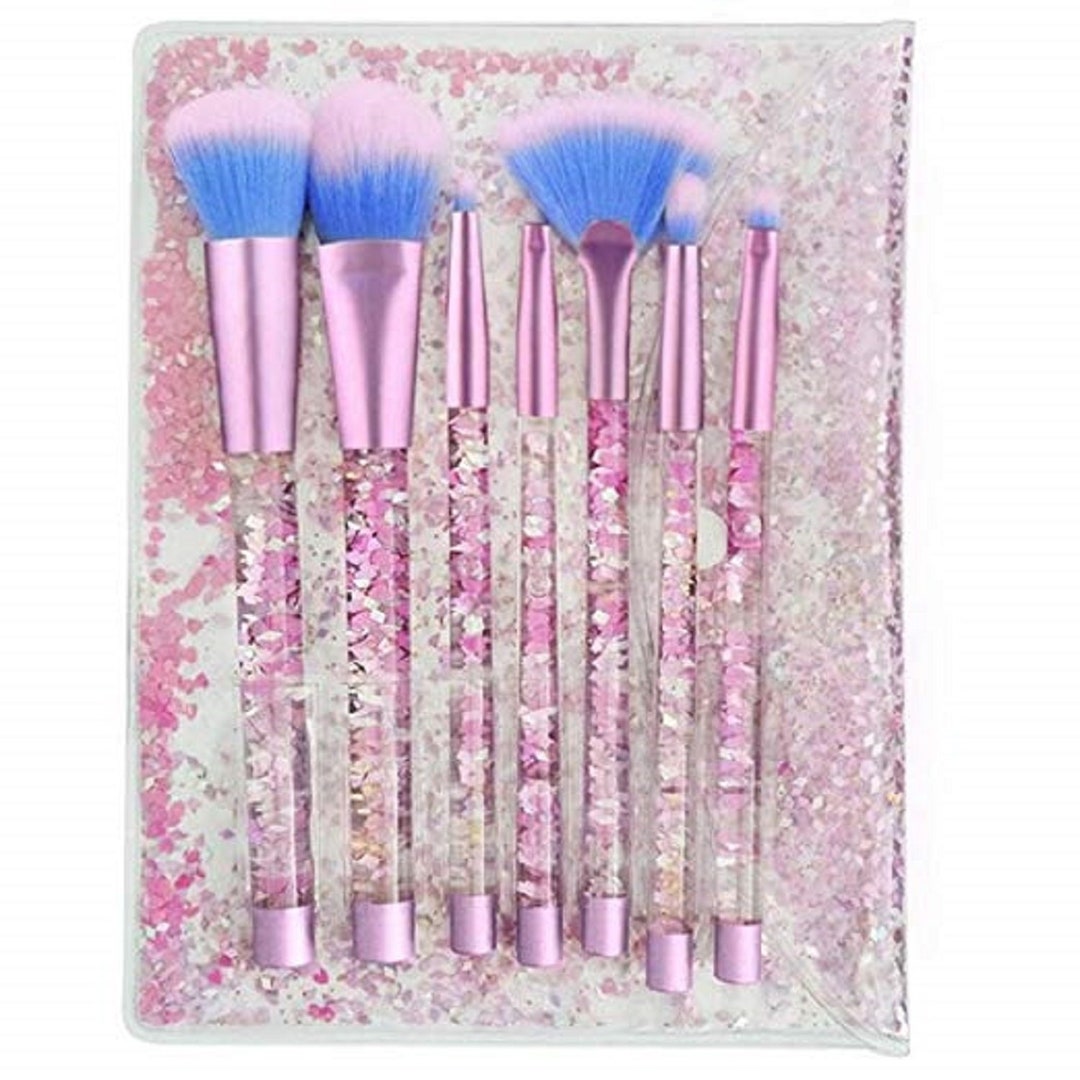 7 Pc Shiny Crystal Makeup Brush Set - Etsy