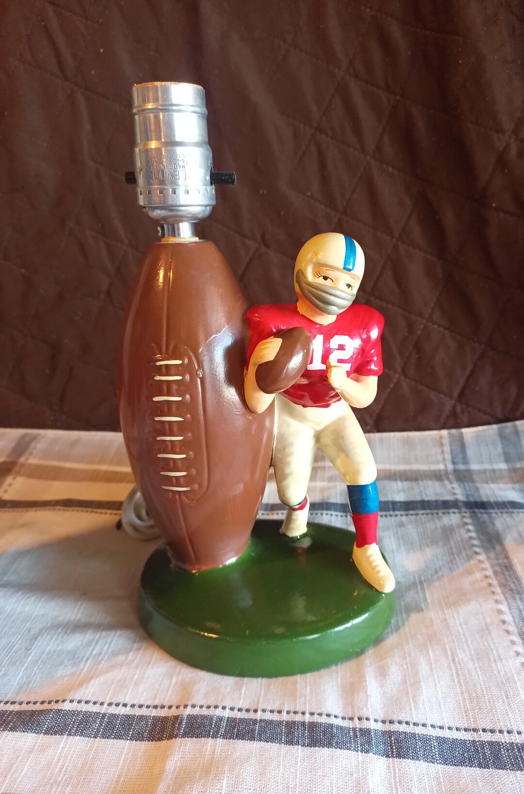 Vintage Sears Roebuck Football Lamp Ceramic Football Theme Accent Lamp ...