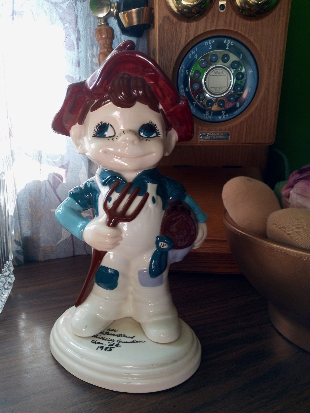 Vintage Tall Ceramic Hillbilly Gnome Boy Hand Painted Hillbilly ...