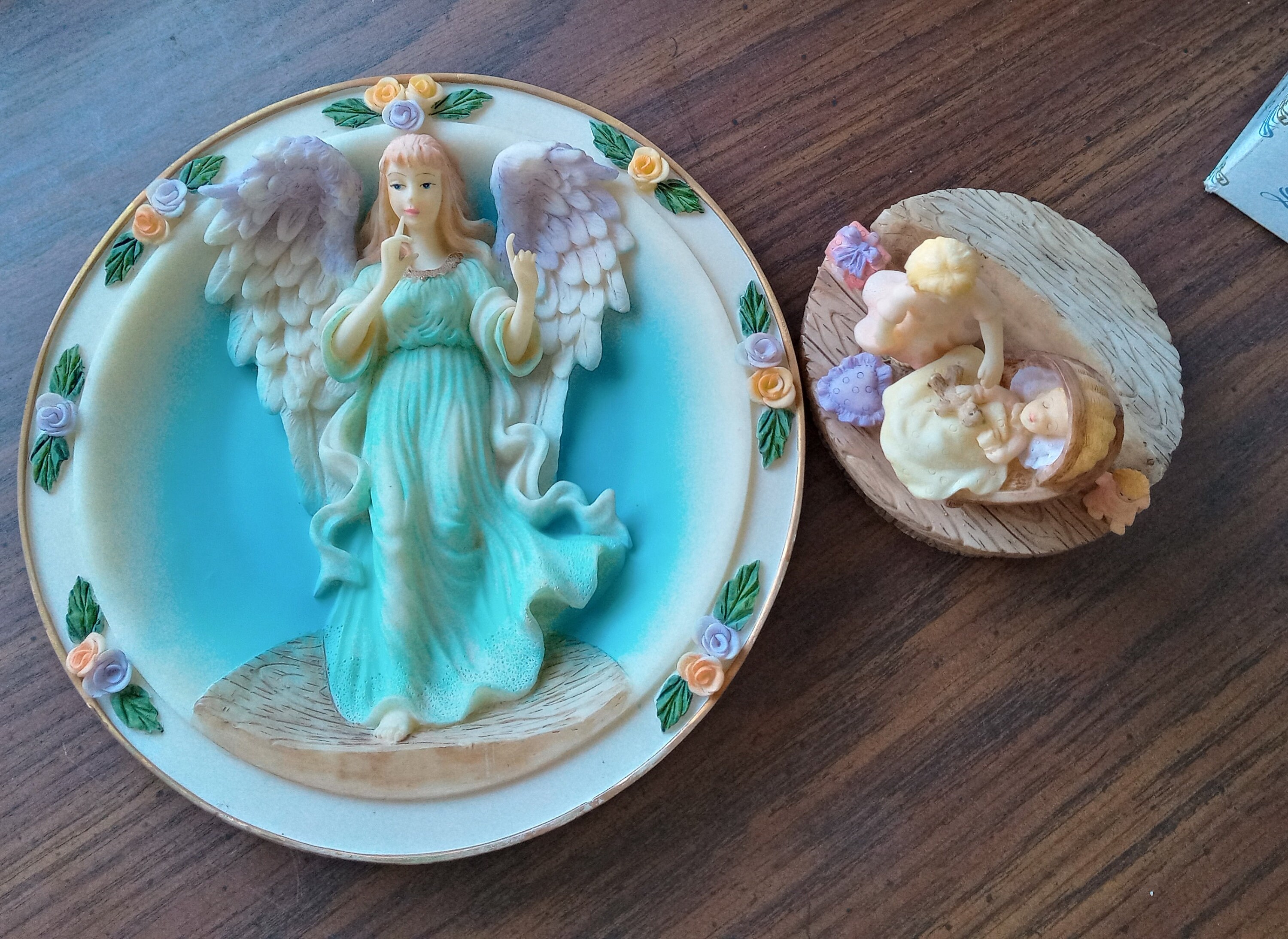 Vintage 3D Angel Figurine Sansco Angel Figurine Angel Plate - Etsy