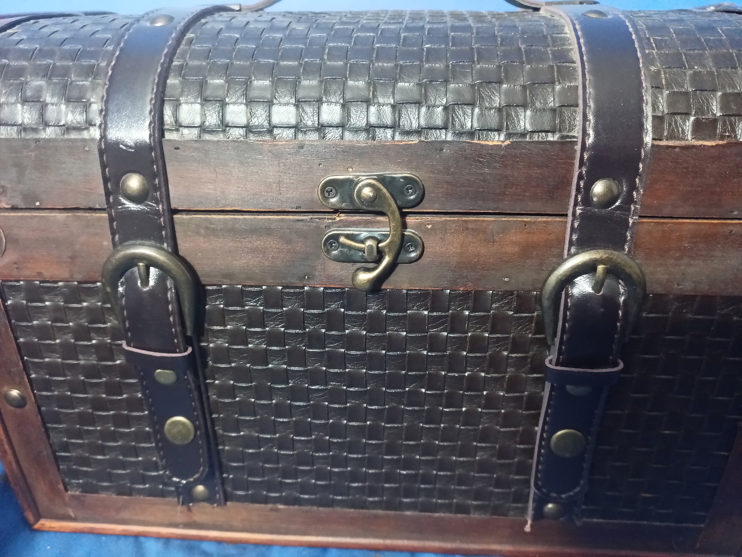 Vintage Wooden Train Case Leather Wood Trunk Train Case Prop - Etsy