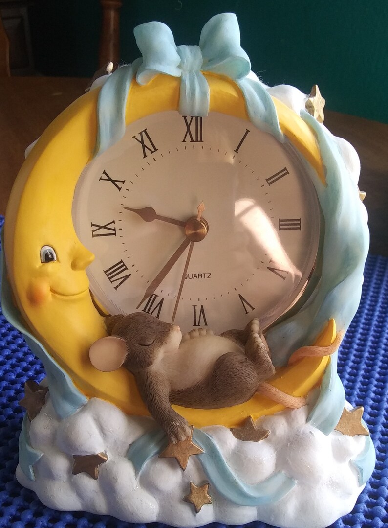 Charming Tails Moon and Stars Clock Rare Retired - Etsy