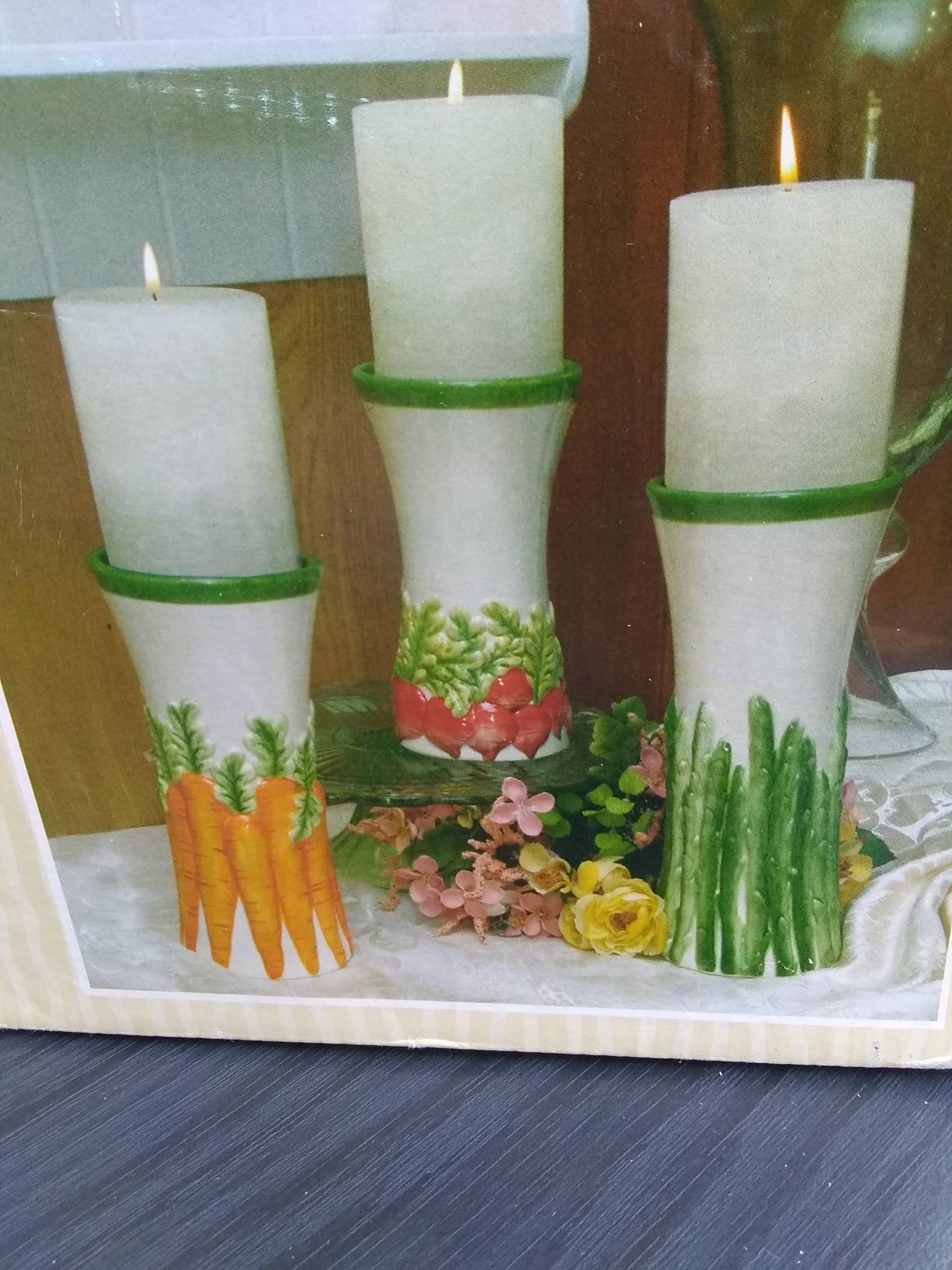 Ceramic Vegetables Majolica Ceramic Vegetable Candle Holders - Etsy
