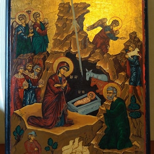 Byzantine Orthodox Vintage Jesus Birth Nativity Scene Byzantine Plaque ...