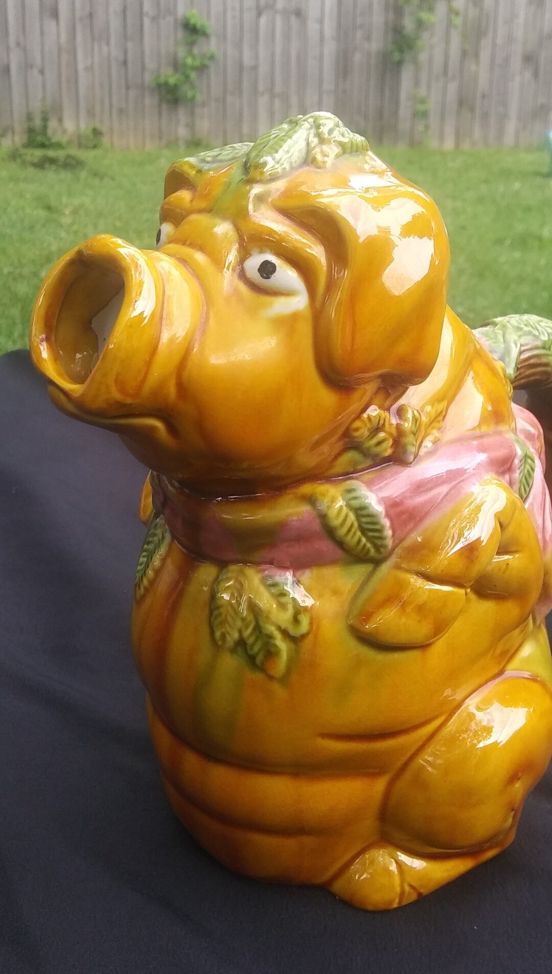 Ceramic Pig Pitcher Vintage Pottery Pig Vine Pitcher - Etsy