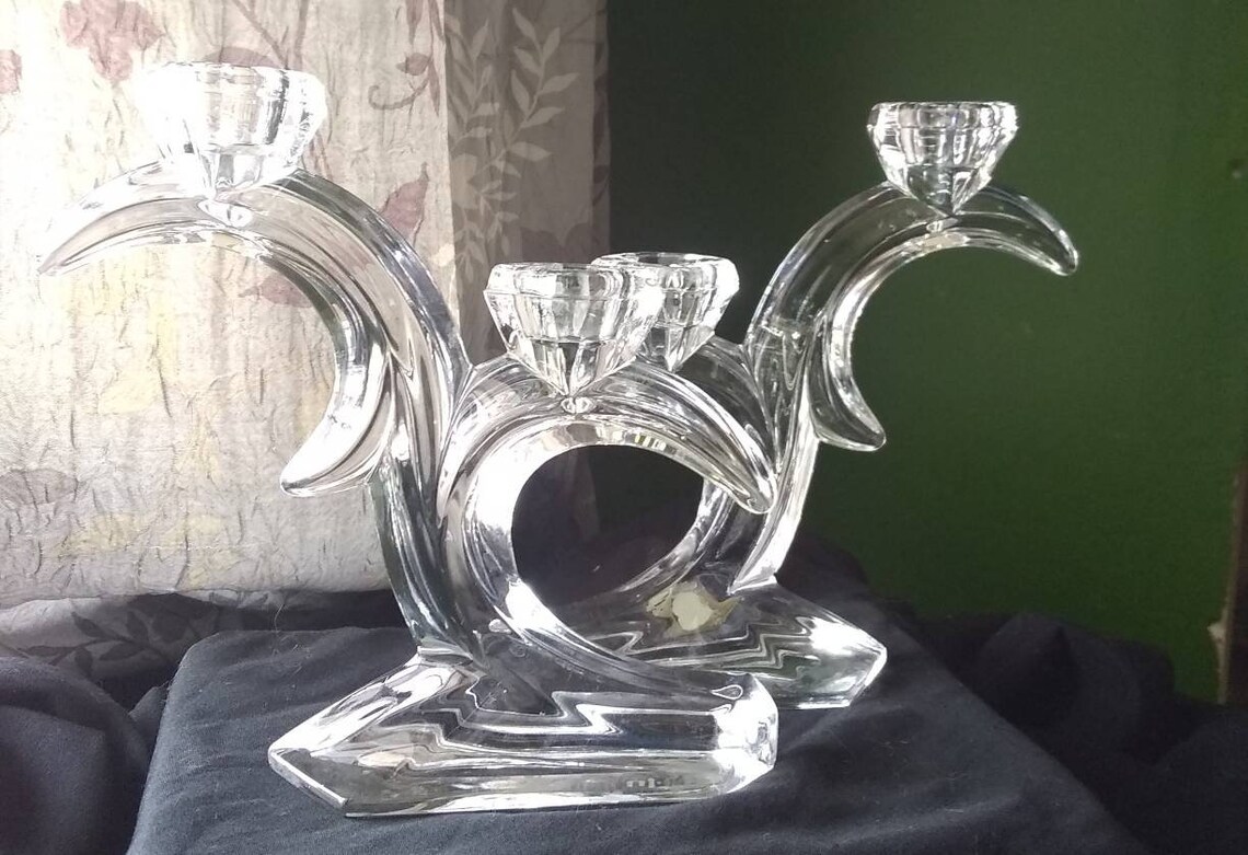 Antique Crystal Candlestick Holders West German Crystal - Etsy