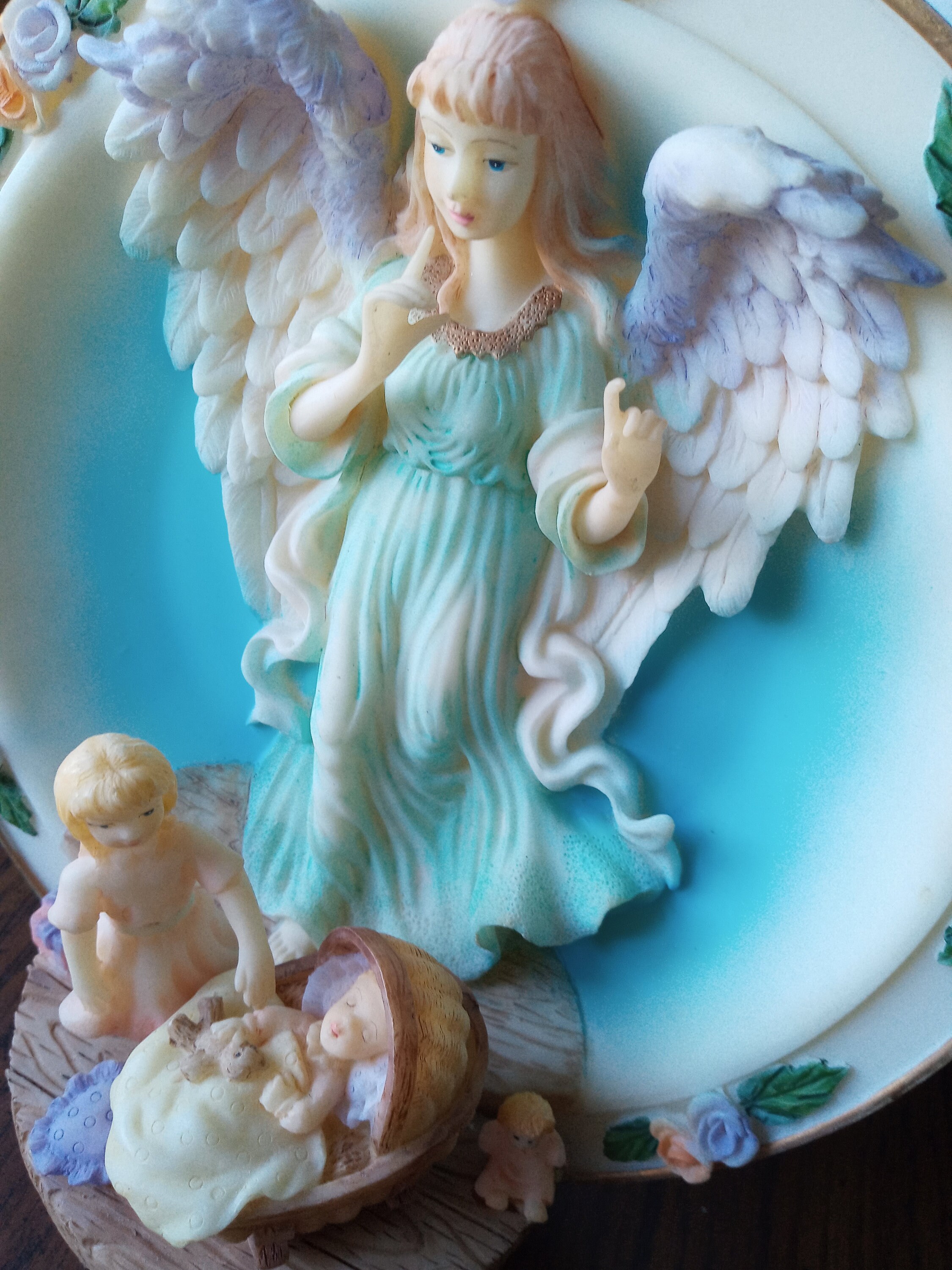 Vintage 3D Angel Figurine Sansco Angel Figurine Angel Plate - Etsy