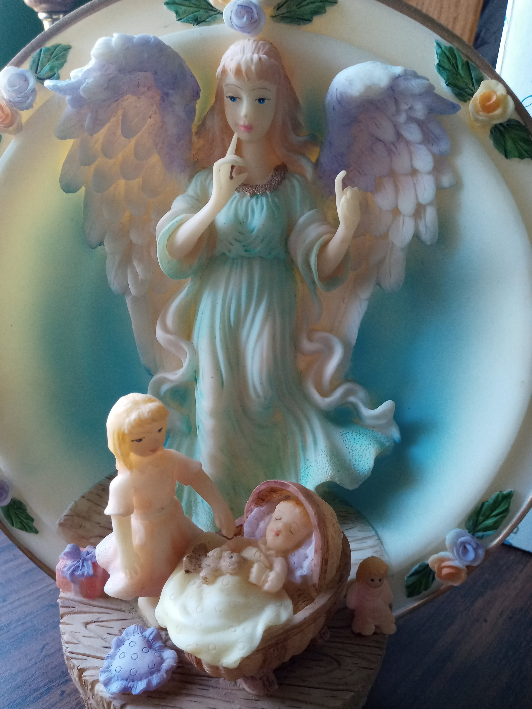 Vintage 3D Angel Figurine Sansco Angel Figurine Angel Plate - Etsy