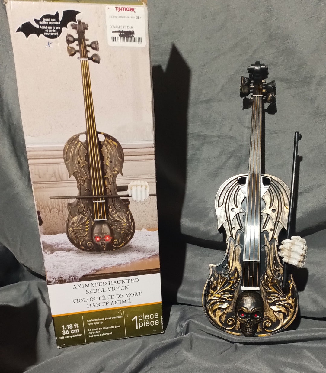 Animated Haunted Skull Violin Creepy Spooky Decor Halloween Gothic - Etsy