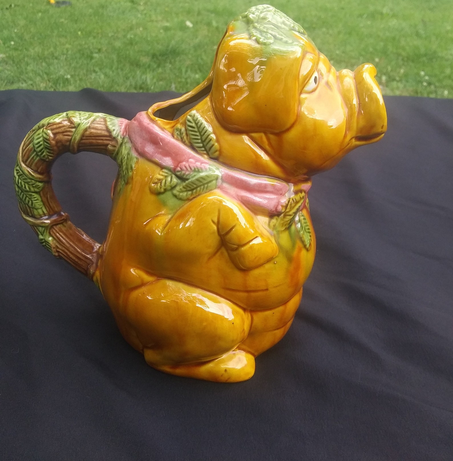 Ceramic Pig Pitcher Vintage Pottery Pig Vine Pitcher | Etsy