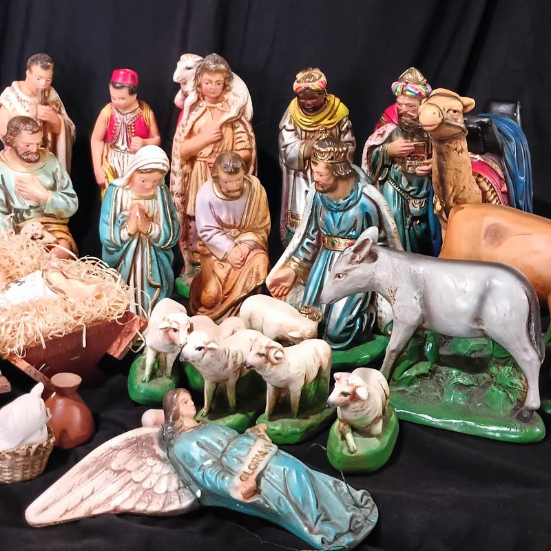Large Chalkware Figurines - Etsy