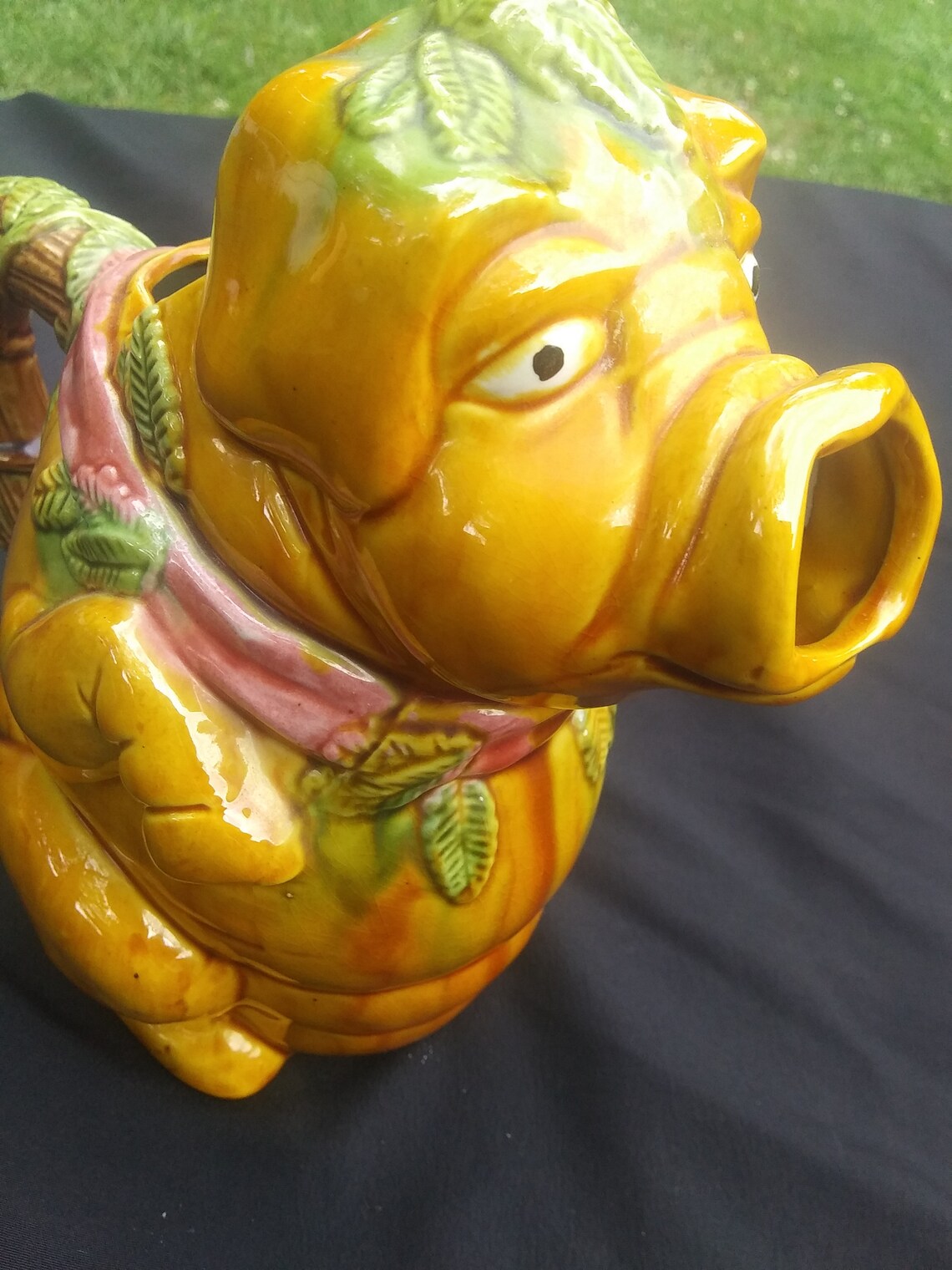 Ceramic Pig Pitcher Vintage Pottery Pig Vine Pitcher - Etsy