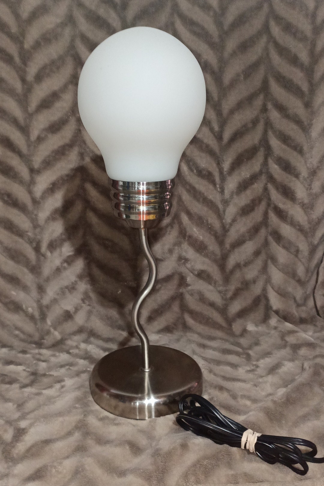 Light Bulb Lamp Post Modern Squiggle Base Light Bulb Shaped Lamp - Etsy