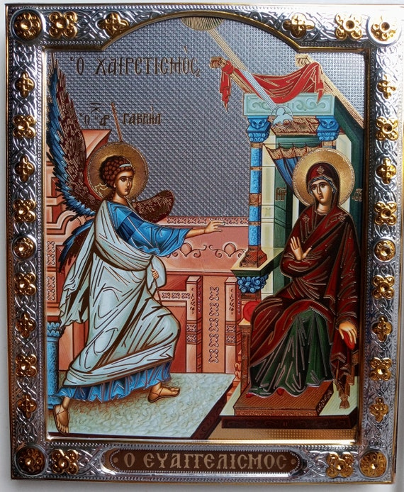 Mega Byzantine Silver Axion Greek Russian Orthodox Wooden Icon | Etsy