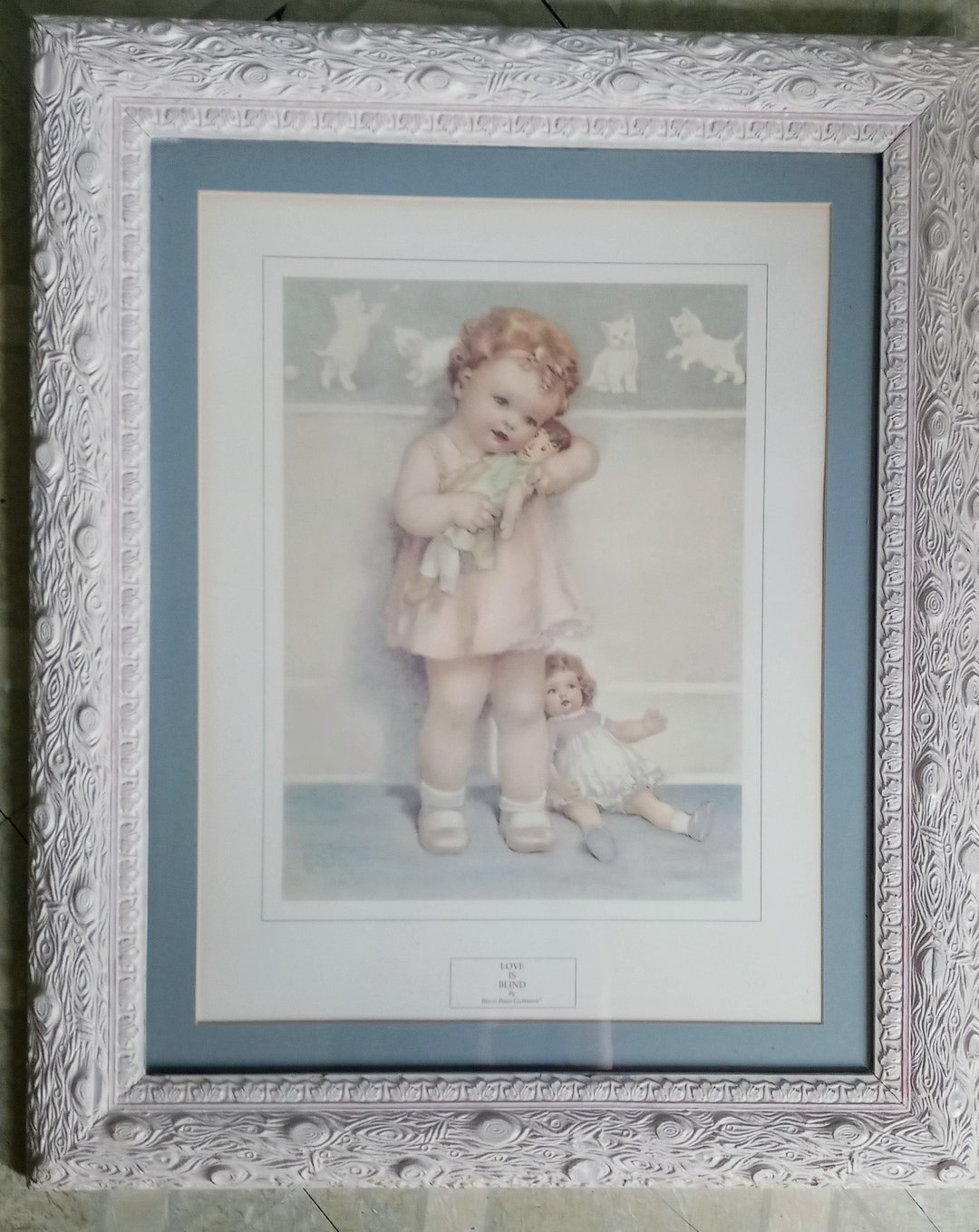 Bessie Peas Gutman Lithograph Love is Blind Vintage Framed Bessie ...