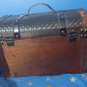 Vintage Wooden Train Case Leather Wood Trunk Train Case Prop - Etsy