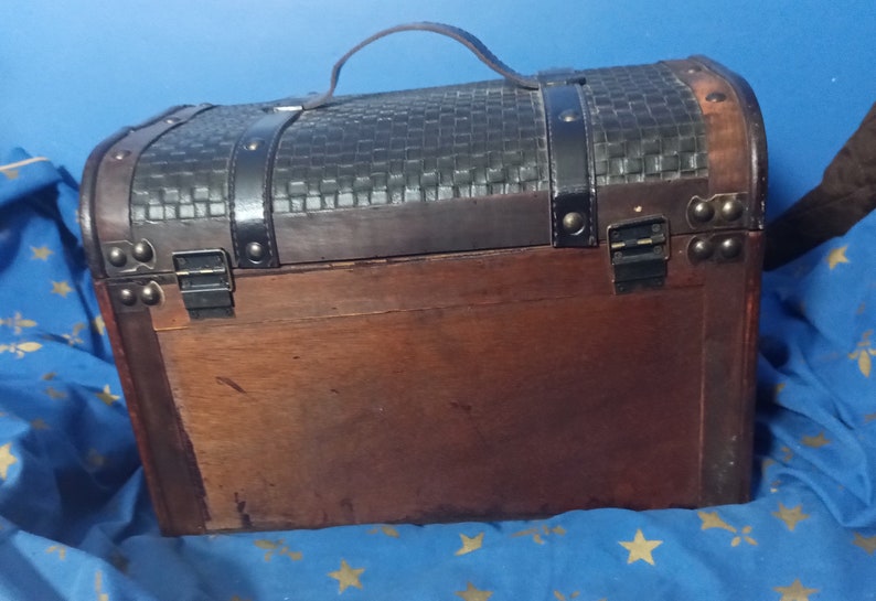 Vintage Wooden Train Case Leather Wood Trunk Train Case Prop - Etsy