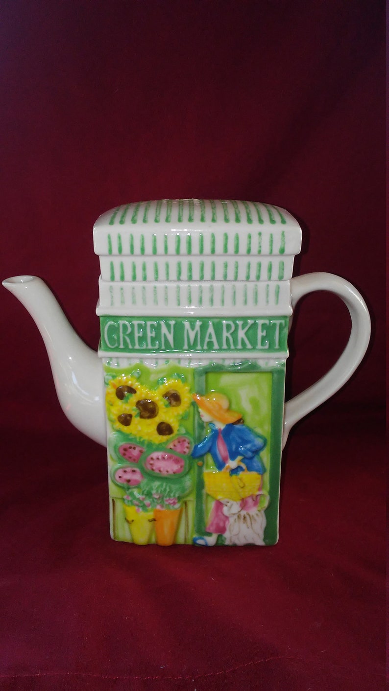 Vintage Ceramic Teapot Hand Painted MSRF Inc Lemonade Stand - Etsy