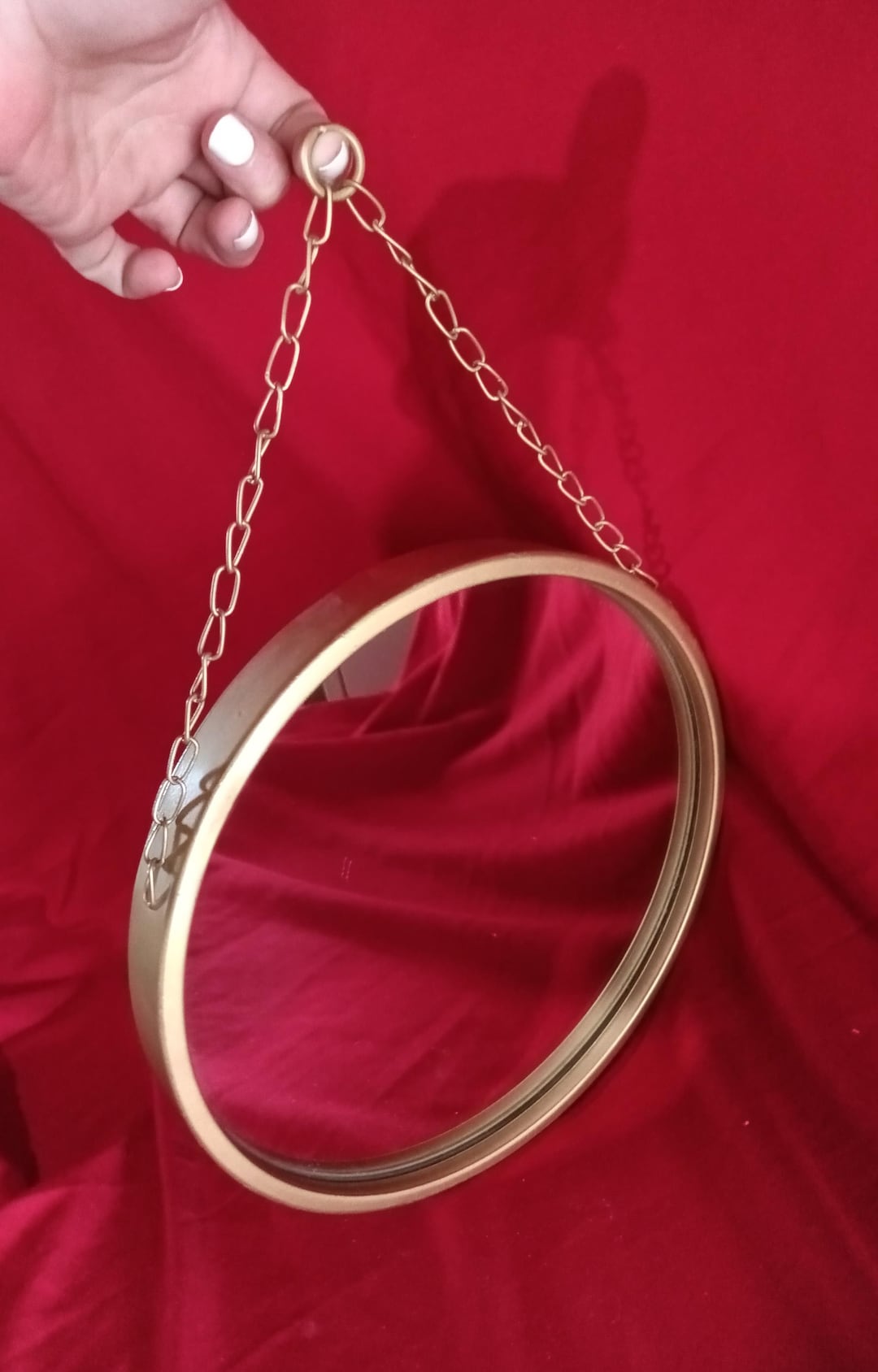 Hanging Round Mirror Chain Mirror Shabby Chic Mirror Decor - Etsy