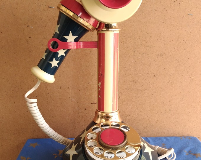 Vintage Patriotic Candle Stick Telephone Stars Stripes Telephone - Etsy