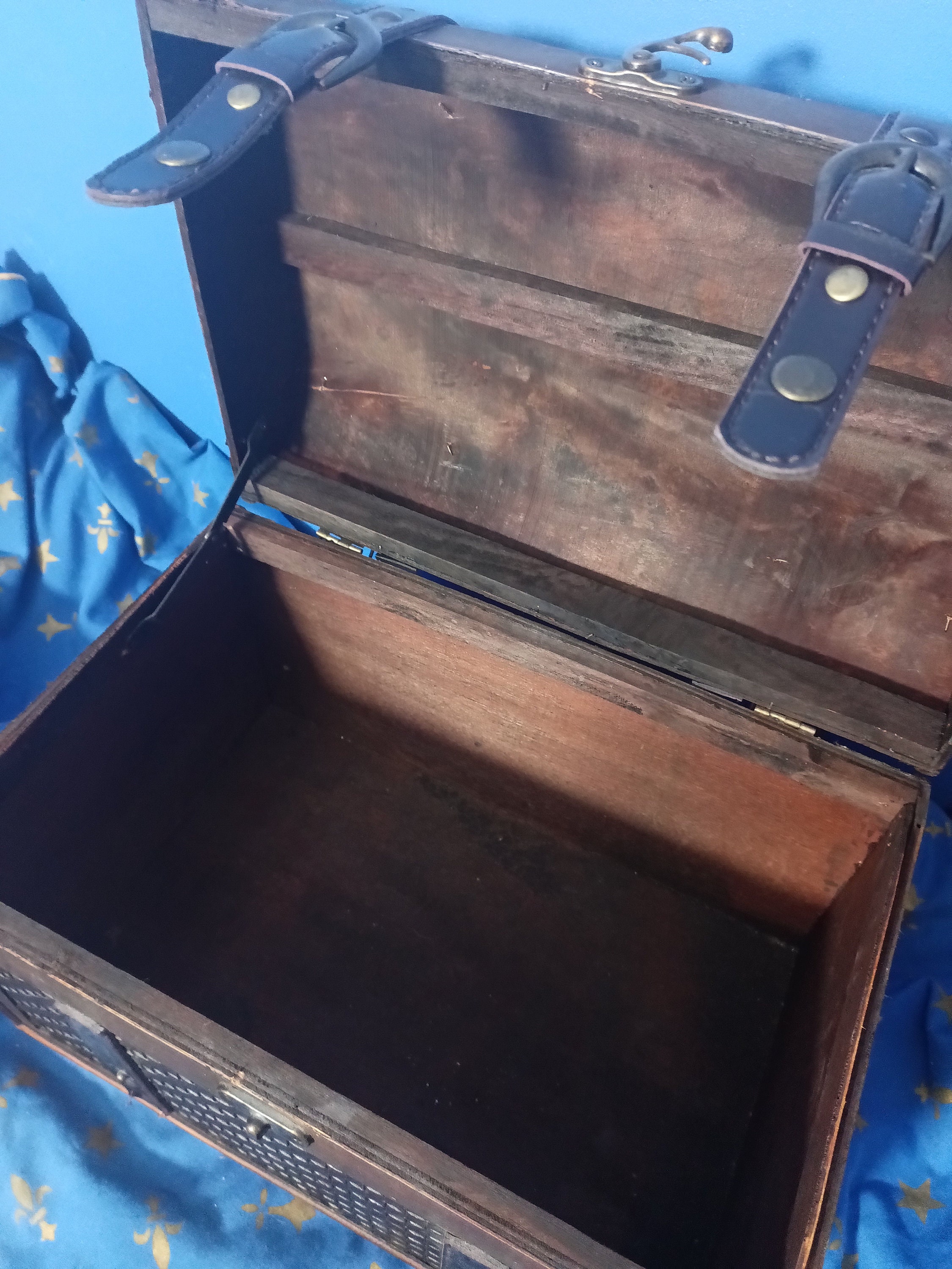 Vintage Wooden Train Case Leather Wood Trunk Train Case Prop - Etsy