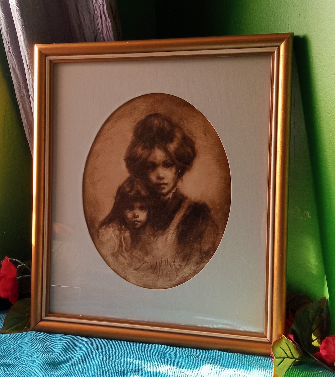 Vintage Vel Miller Mother Daughter Print - Etsy