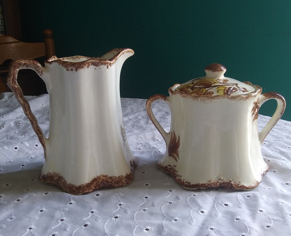 Ceramic Creamer Sugar Bowl Cash Family Pottery Vintage Creamer Set - Etsy
