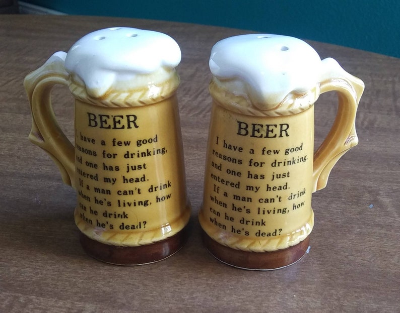 Vintage Beer Mug Salt and Pepper Shakers - Etsy