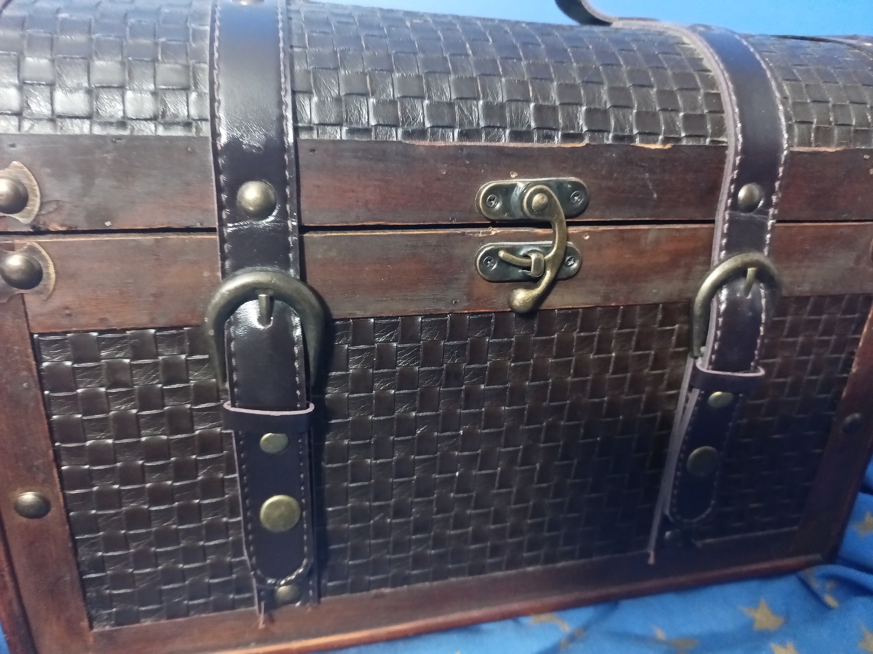 Vintage Wooden Train Case Leather Wood Trunk Train Case Prop - Etsy