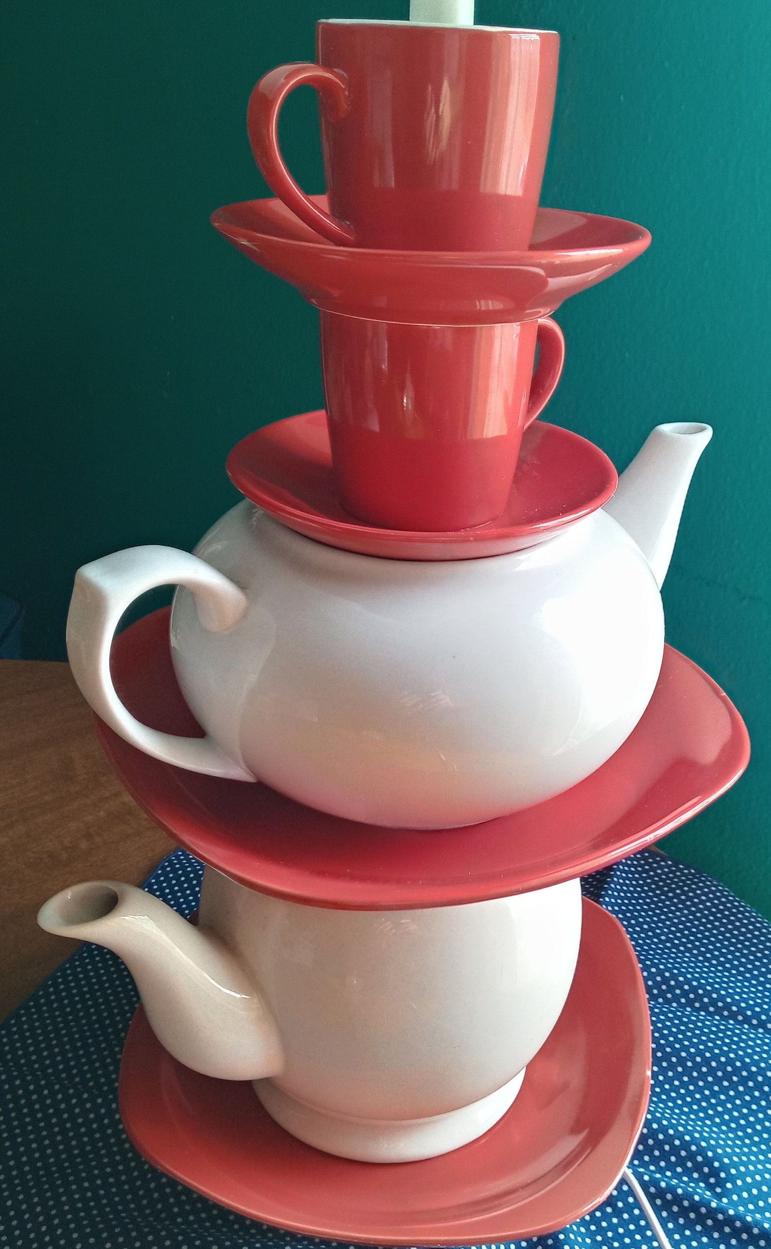 Vintage Stacked Articulated Teapot Teacup Lamp Teapot Lamp - Etsy