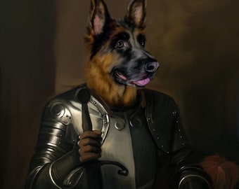 Custom Knight Pet Portrait . Custom Knight Dog Portrait . - Etsy