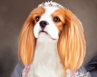 Custom Royal Pet Portrait . Custom Renaissance Pet Portrait . - Etsy