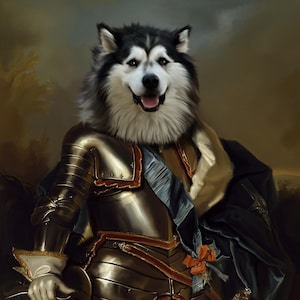 Custom Knight Dog Portrait, Custom Pet Portrait, Knight Pet,regal Pet ...