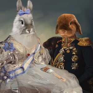 Female Rabbit Princess Portrait, Rabbit Owner Christmas Gift Gift - Etsy