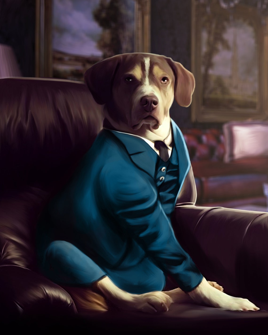 Businessman Dog Portrait Dog Lover Gift Dog Owner Gift Dog - Etsy