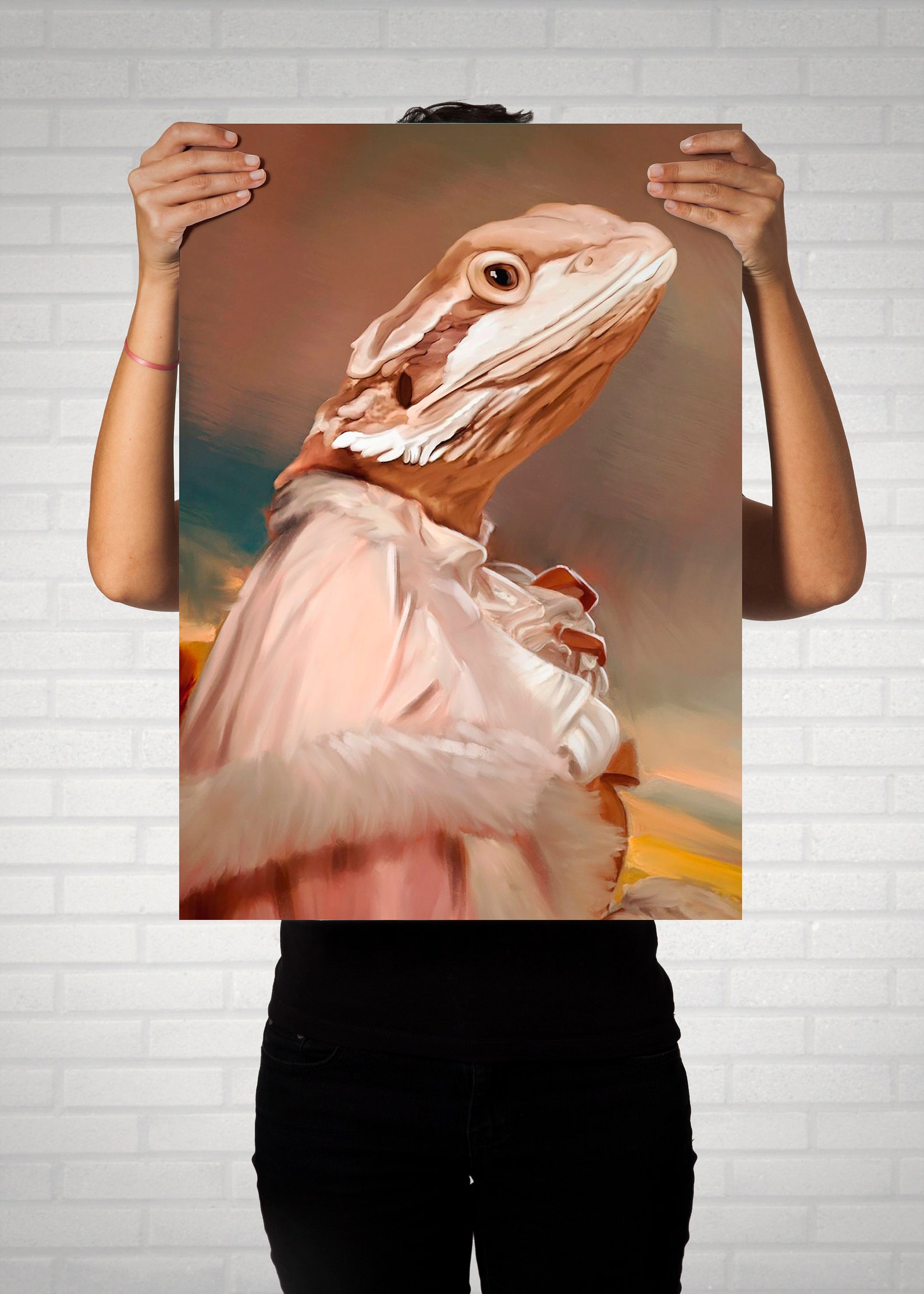 Royal Lizard Owner Gift Custom Pet Portrait Renaissance Pet - Etsy