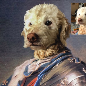 Custom Knight Dog Portrait, Custom Pet Portrait, Knight Pet,regal Pet ...