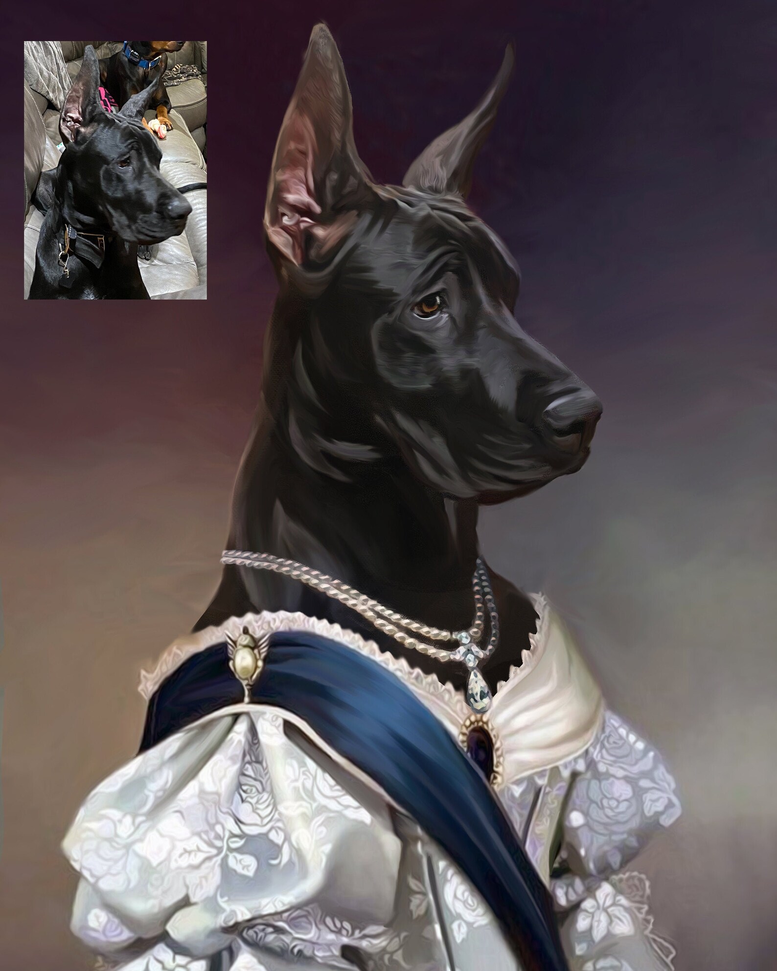 Fathers Day Gift Custom Doberman Dog Portrait Dog Lover and - Etsy