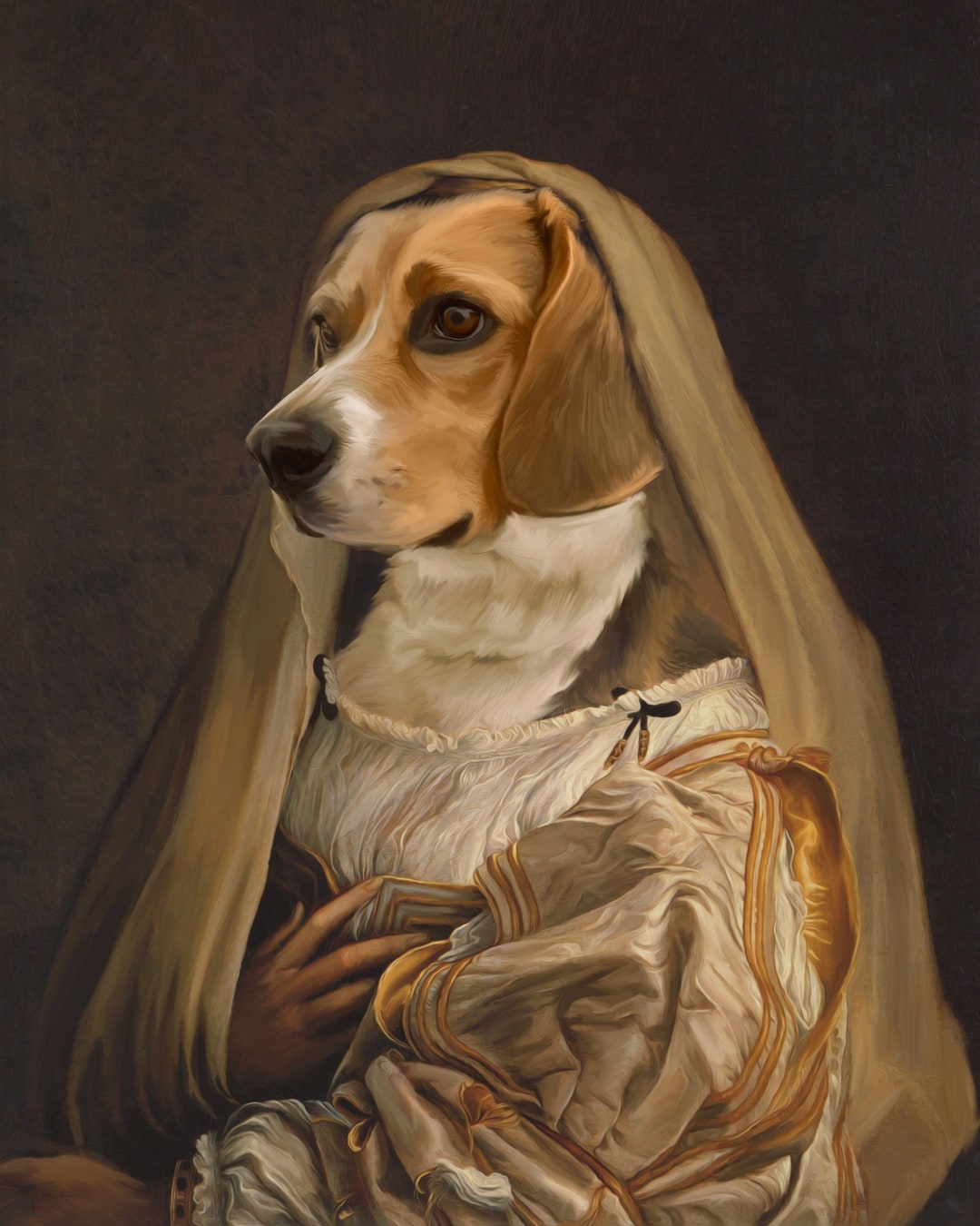 Renaissance Dog Custom Portrait, Victorian Dog Portrait, Pet Portrait ...