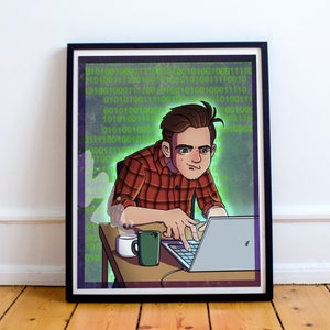 Programmer Christmas Gift - Custom Cartoon Portrait, Software Engineer ...