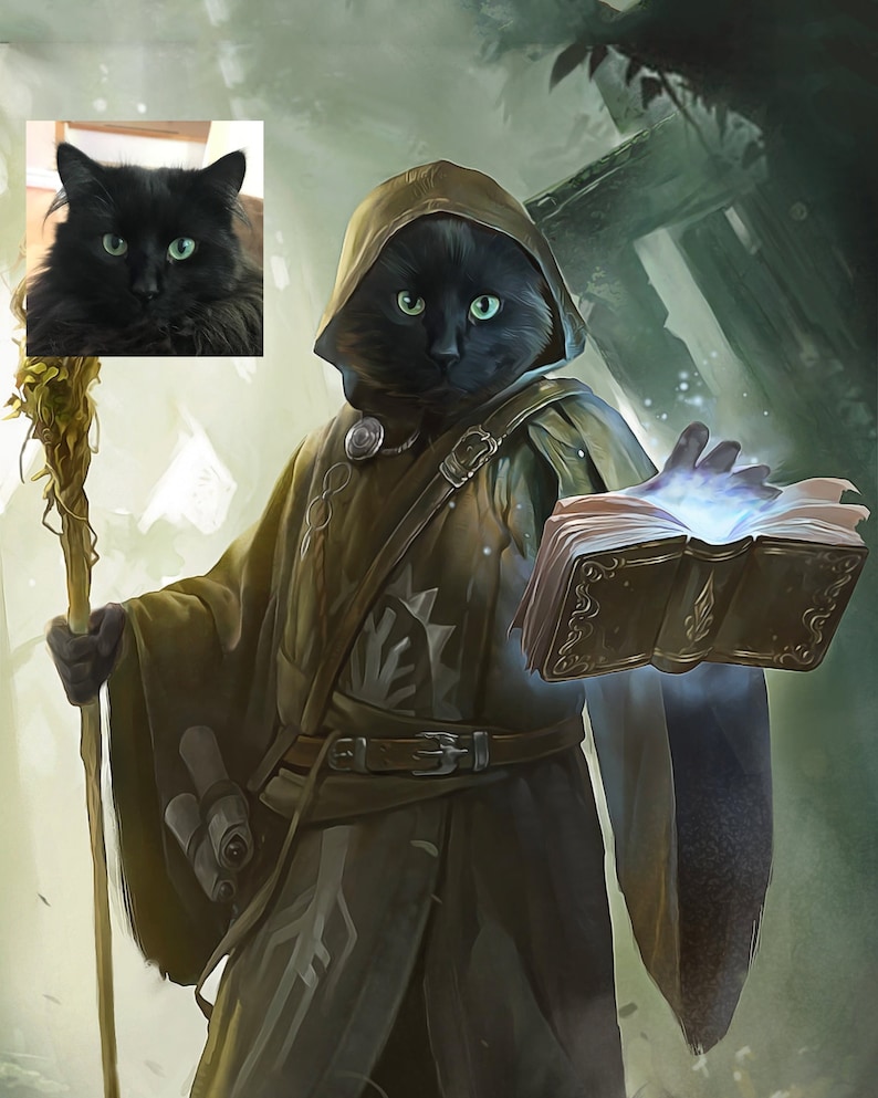 God Cat Portrait Zeus Cat Portrait Custom Royal Pet - Etsy