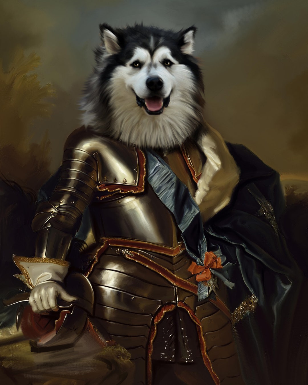 Custom Knight Dog Portrait, Custom Pet Portrait, Knight Pet,regal Pet ...